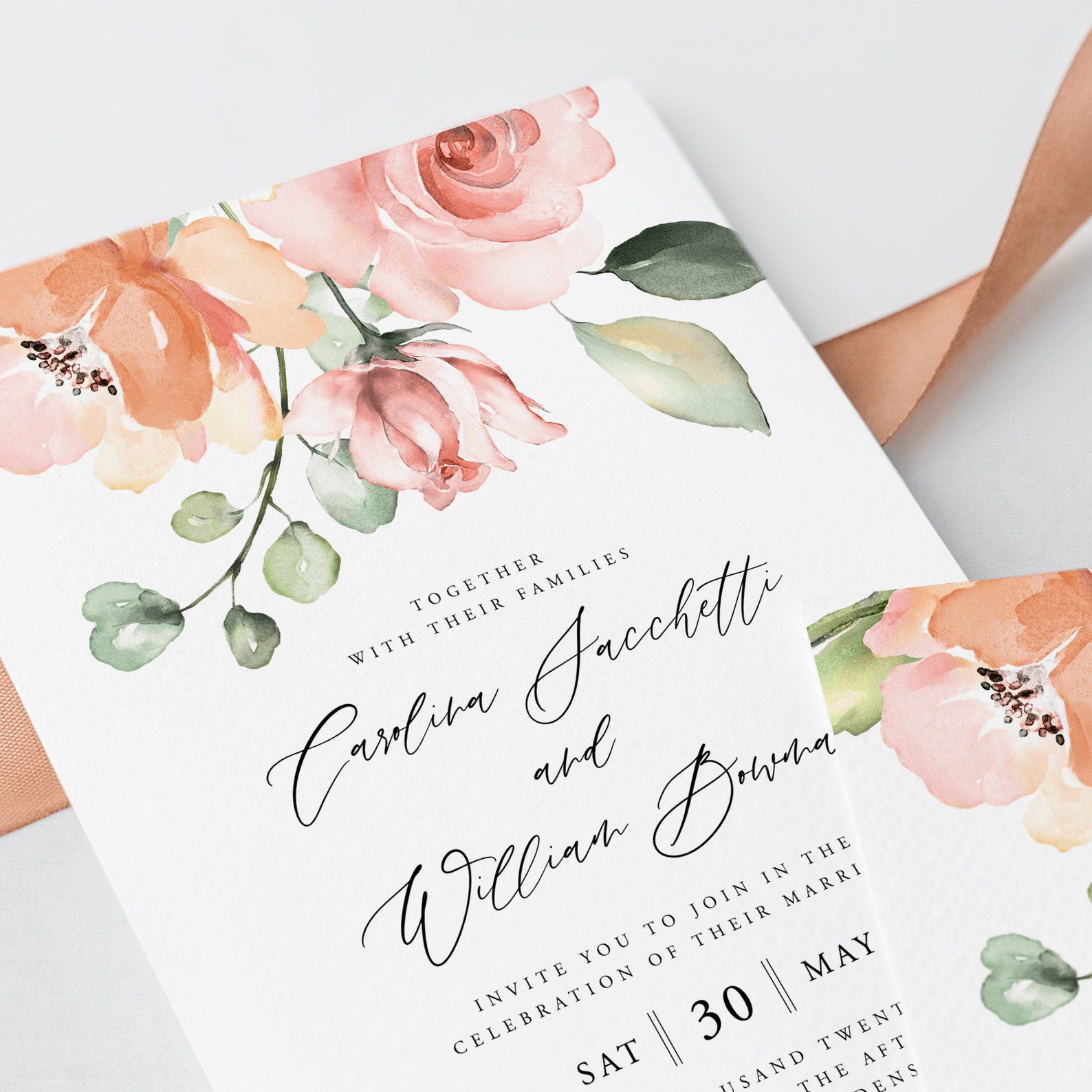 Printable Wedding Invitation Set Invitation Template Download - Etsy
