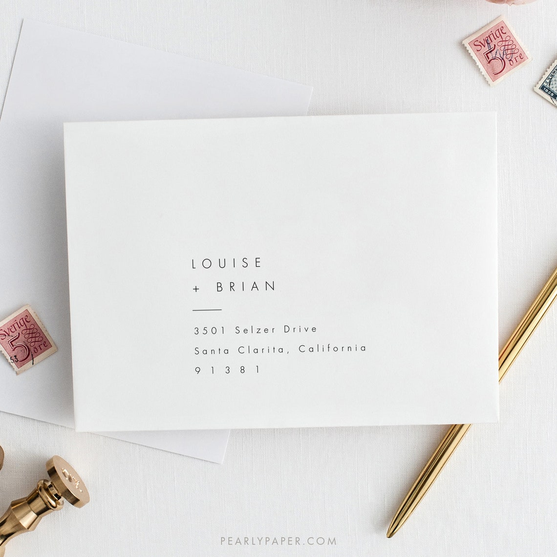 Minimalist Envelope Template Download Modern Address Label | Etsy