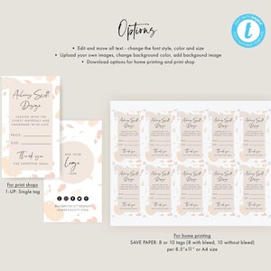 Small Business Price Tag Template, Hanging Tag Clothing Tag With Logo ...