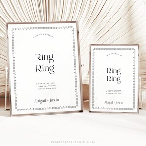 Phone Message Guest Book Sign, Audio Guestbook Sign Template, Modern ...