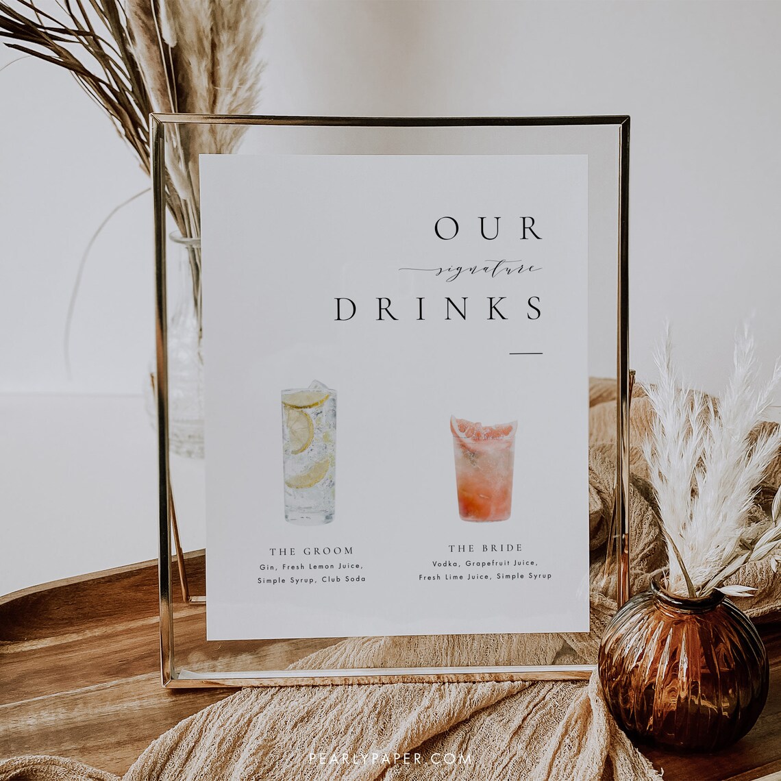 Printable Signature Cocktails Sign Template Download - Etsy