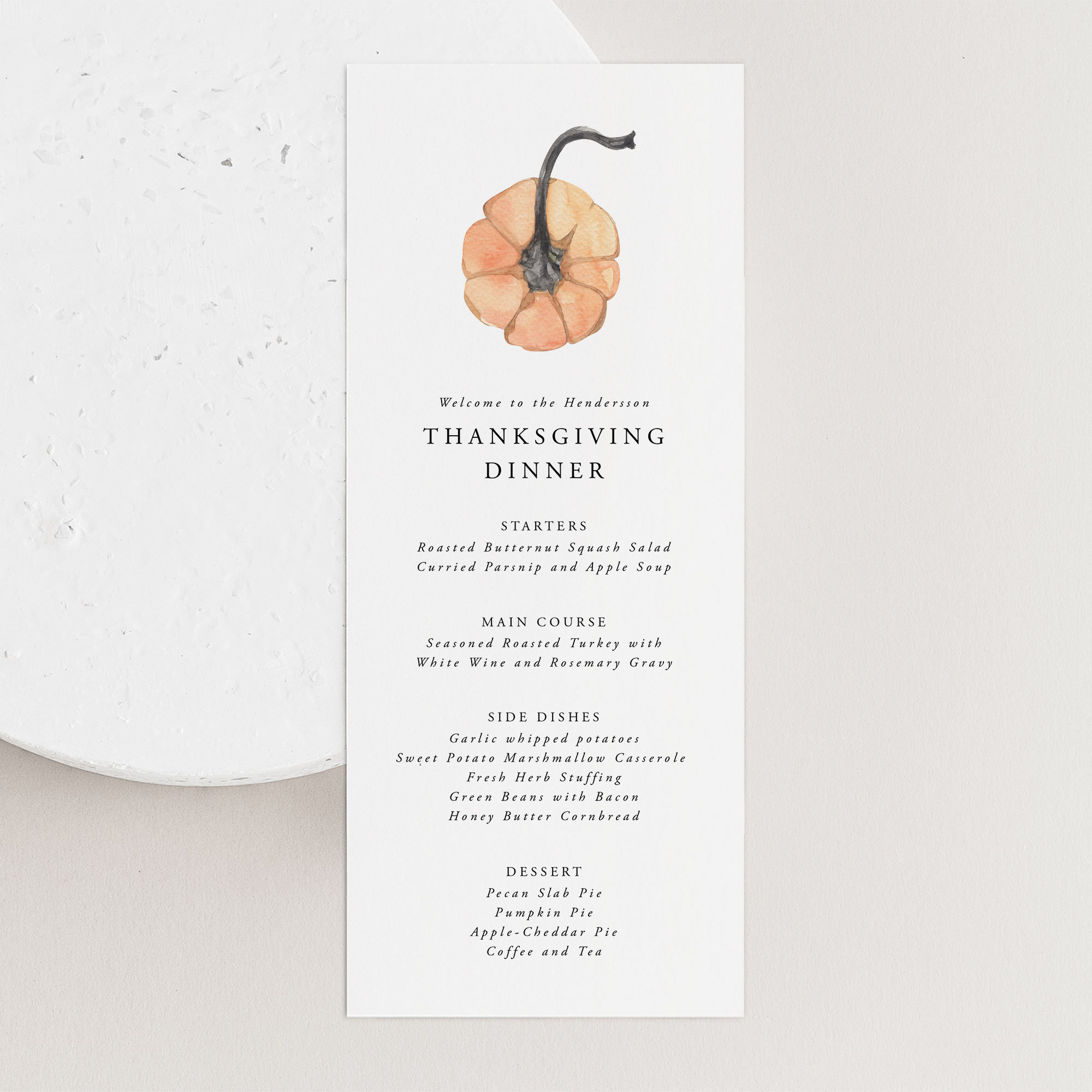 Rustic Thanksgiving Menu Template Download Modern Holiday Menu | Etsy