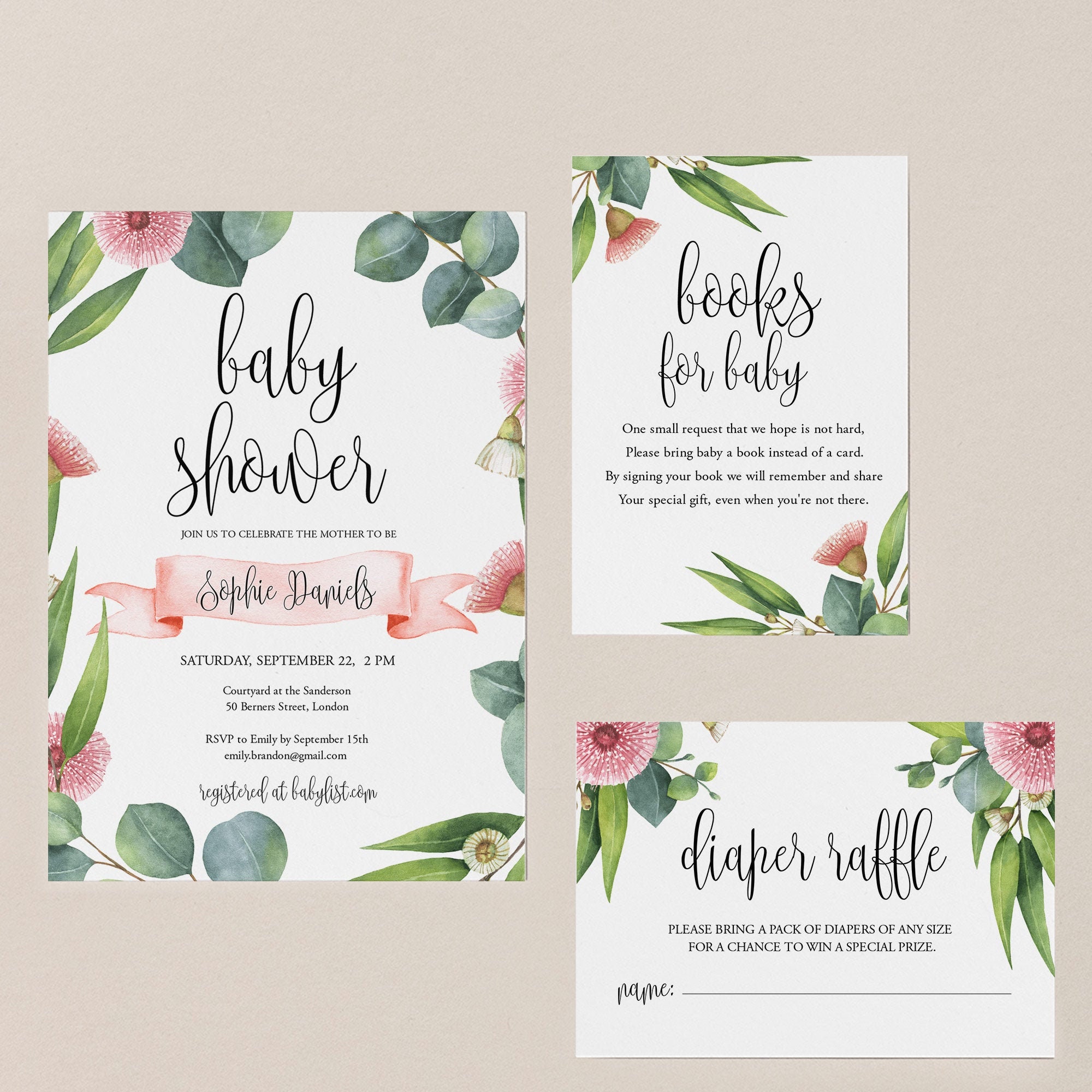 Printable Baby Shower Set Invitation Template Download Baby Shower ...