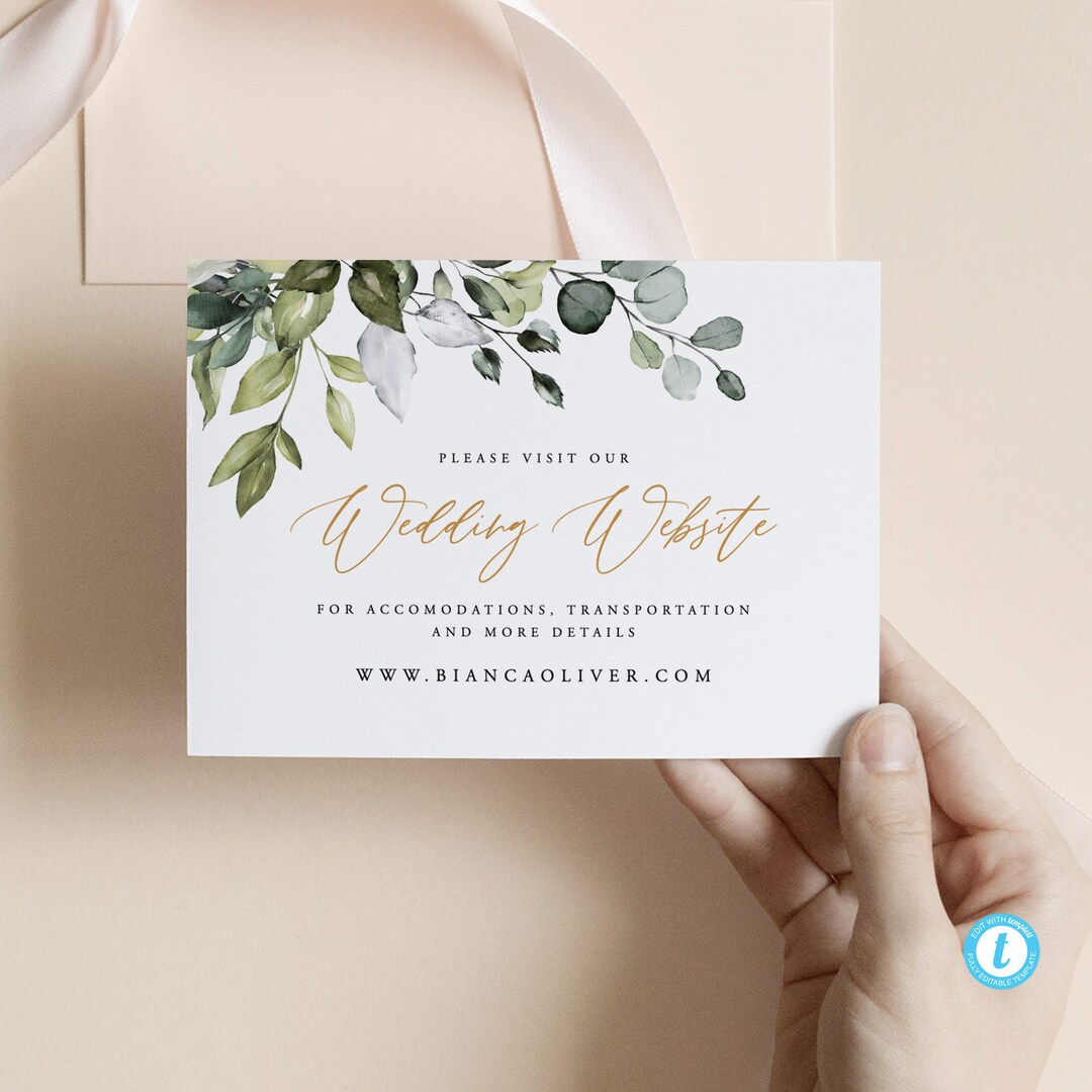 Wedding Website Insert Card Wedding Insert Template Download Rustic ...