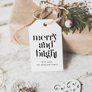 Merry and Bright Gift Tag Download, Christmas Gift Tags Template ...