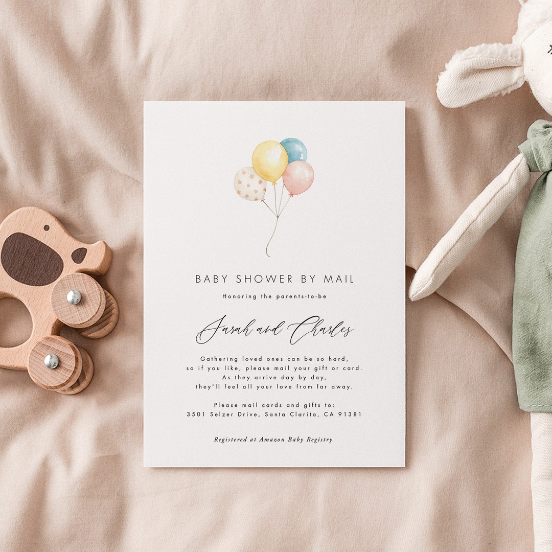 Baby Shower by Mail Template Download Baby Shower From Afar Invitation ...