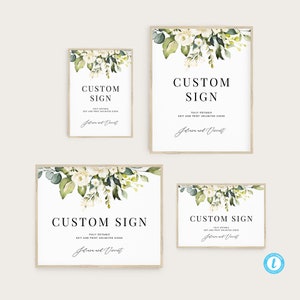 Printable Custom Sign Template Floral Wedding Sign Rustic Sign ...