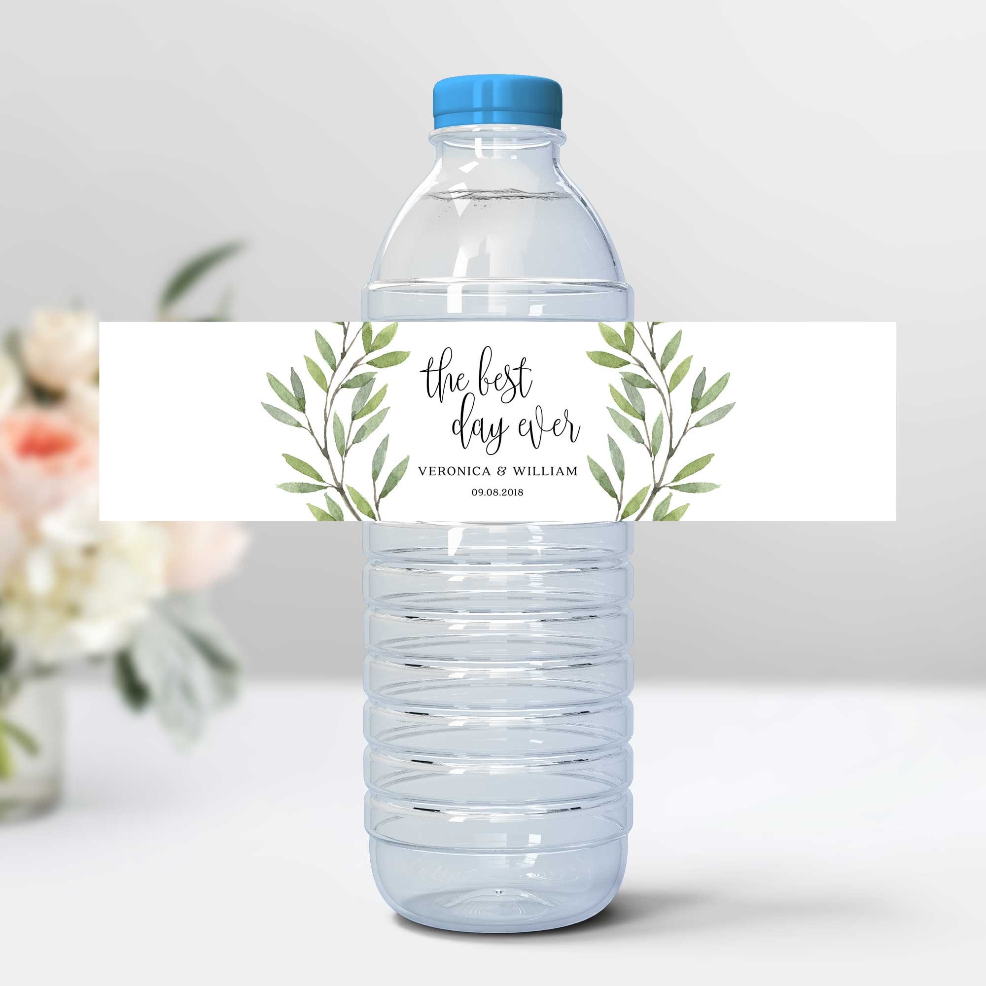 Rustic Water Bottle Label Template Editable Bottle Wrapper Label ...