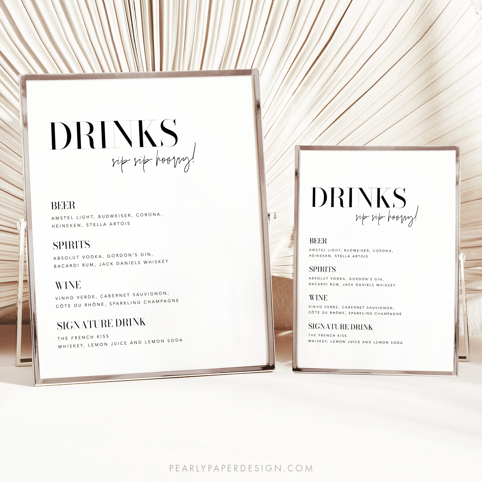 Bar Menu Sign Template Drinks Menu Minimalist Bar Menu Sign - Etsy