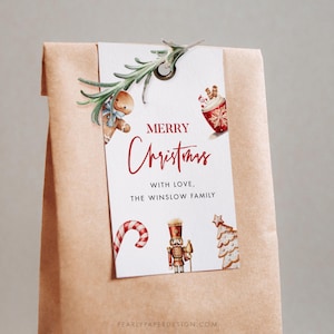 Christmas Gift Tags Template, Printable Happy Holidays Gift Tag ...