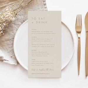 Beige Menu Template Download Desert Wedding Menu Simple Menu Cards Sand ...