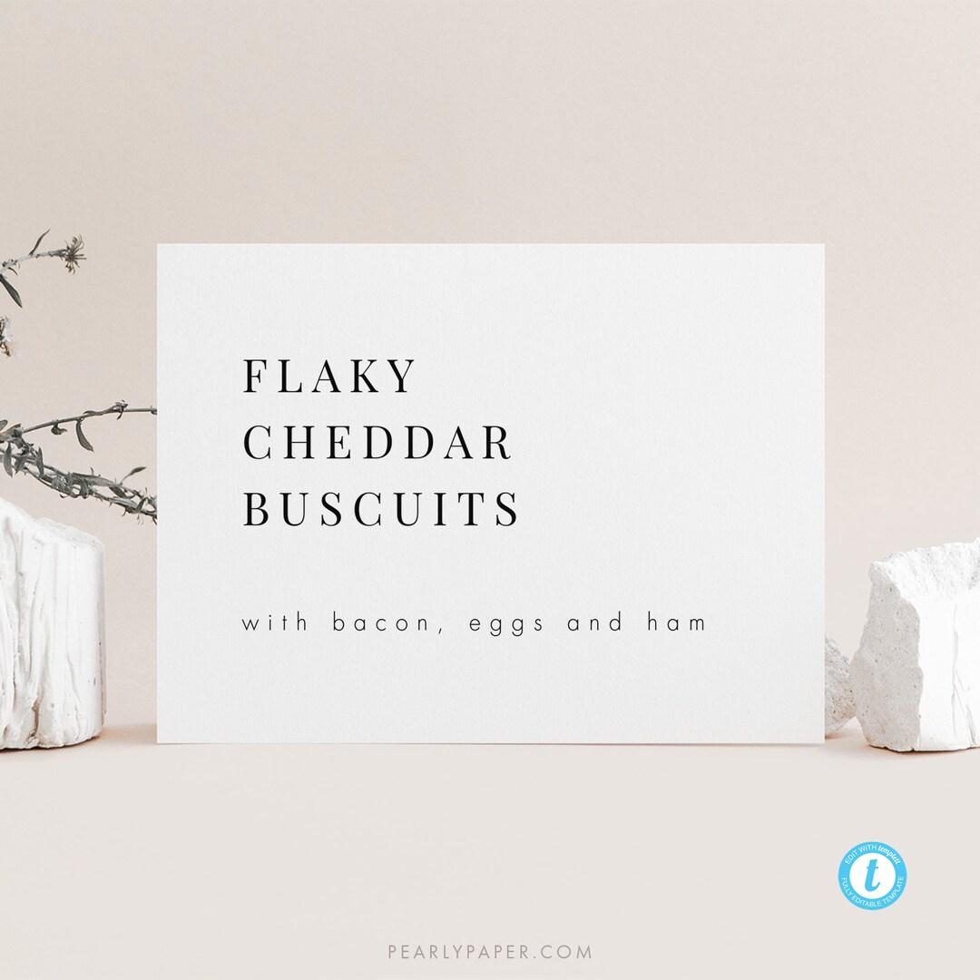 Modern Buffet Card Template Wedding Buffet Label Modern Script Buffet ...