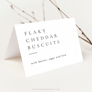 Elegant Buffet Card Template Wedding Buffet Label Modern Minimalist ...