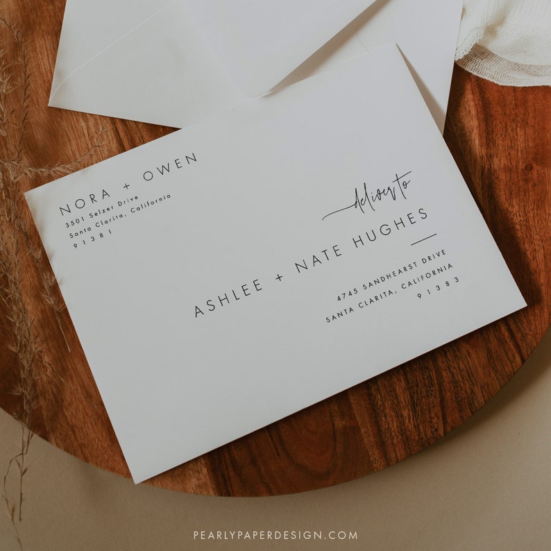 Editable Envelope Template Download, Minimalist Address Label Printable ...