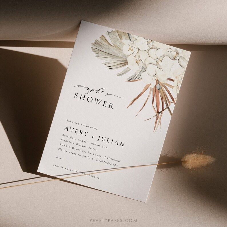 Boho Couples Shower Invitation Template Bohemian Wedding - Etsy