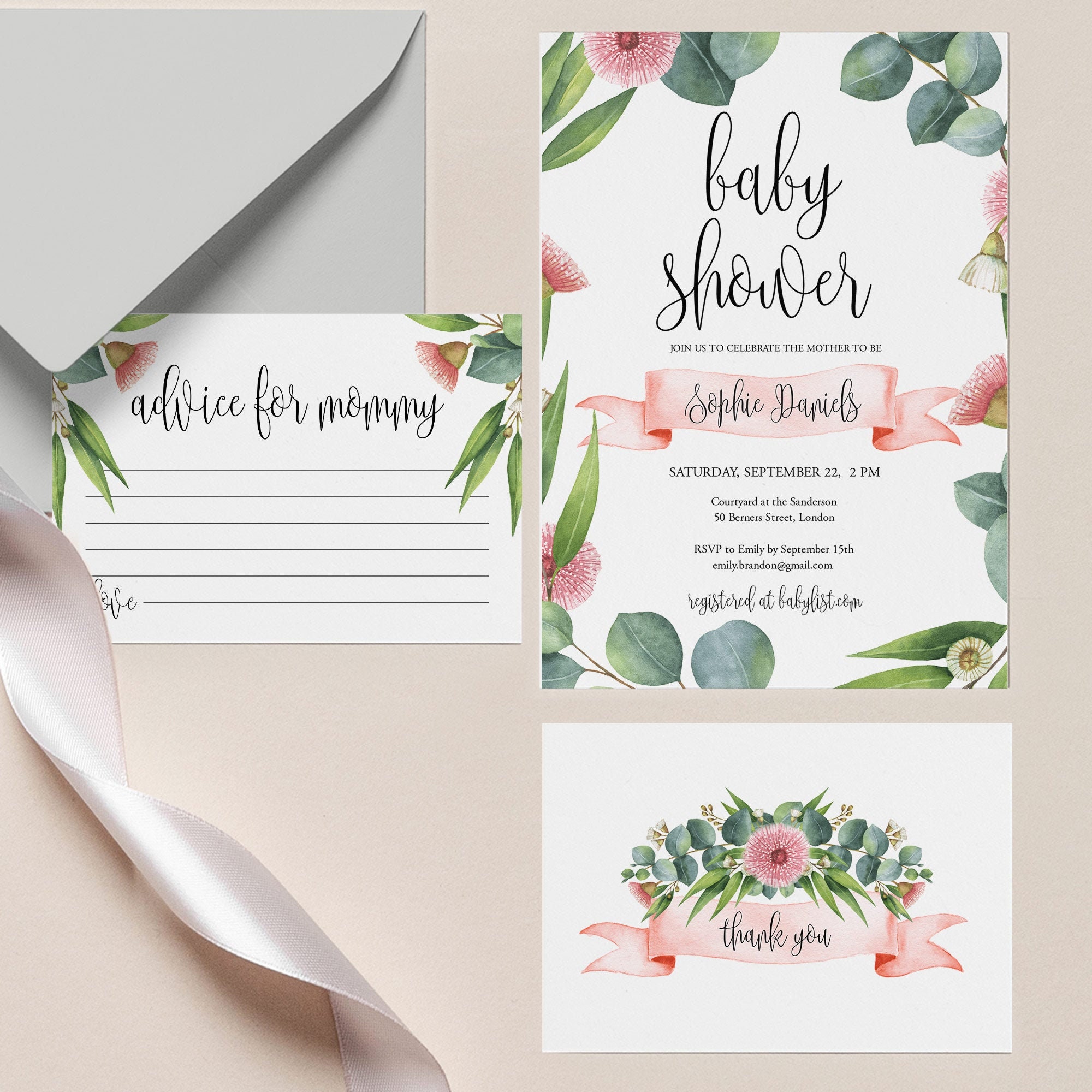 Printable Baby Shower Set Invitation Template Download Baby - Etsy