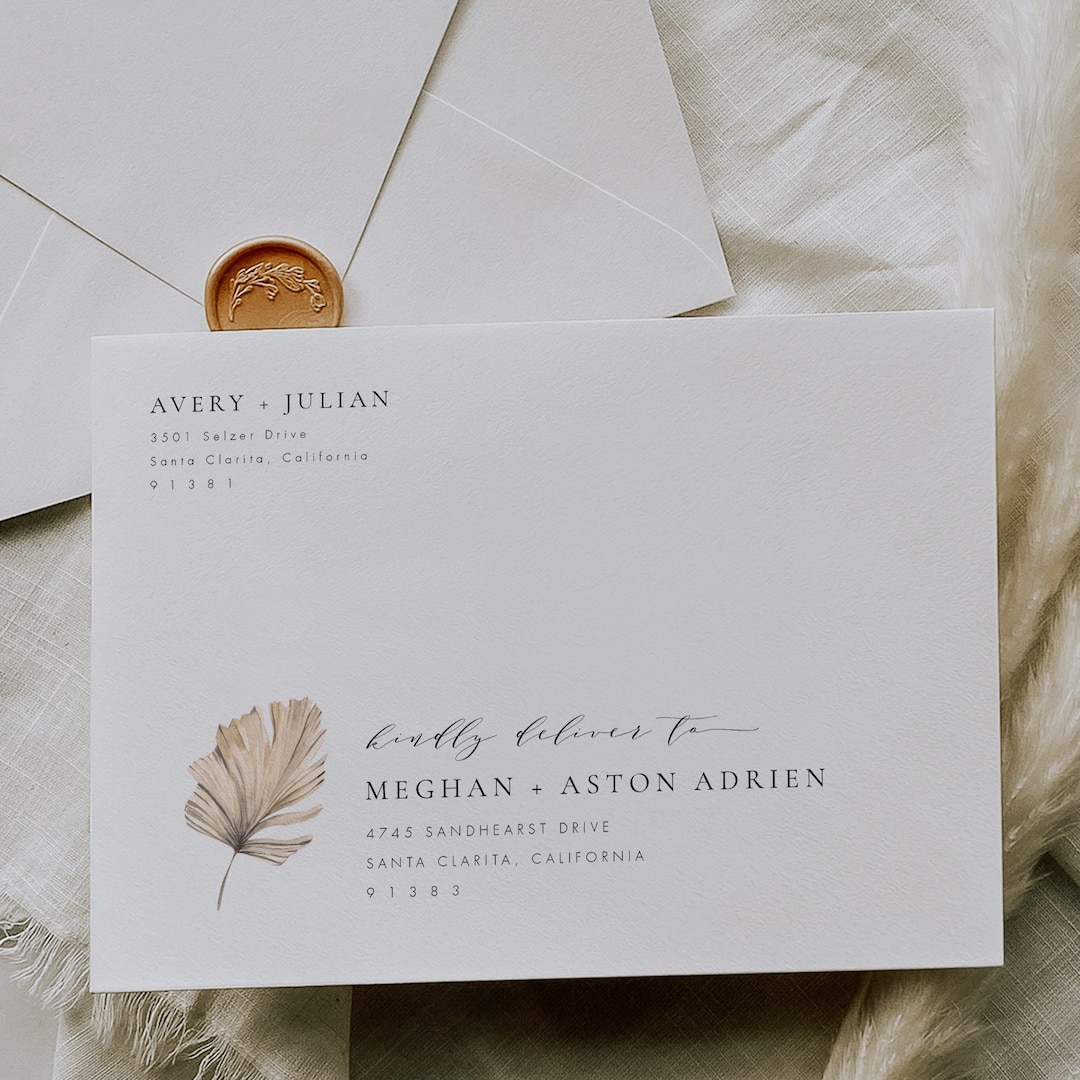 Boho Envelope Template Download, Rustic Address Label Printable Wedding ...