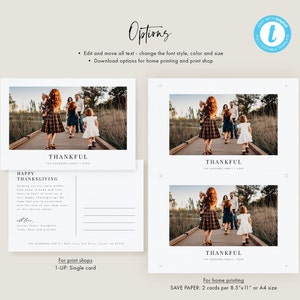 Printable Thanksgiving Postcard Template, Editable Thanksgiving Photo ...