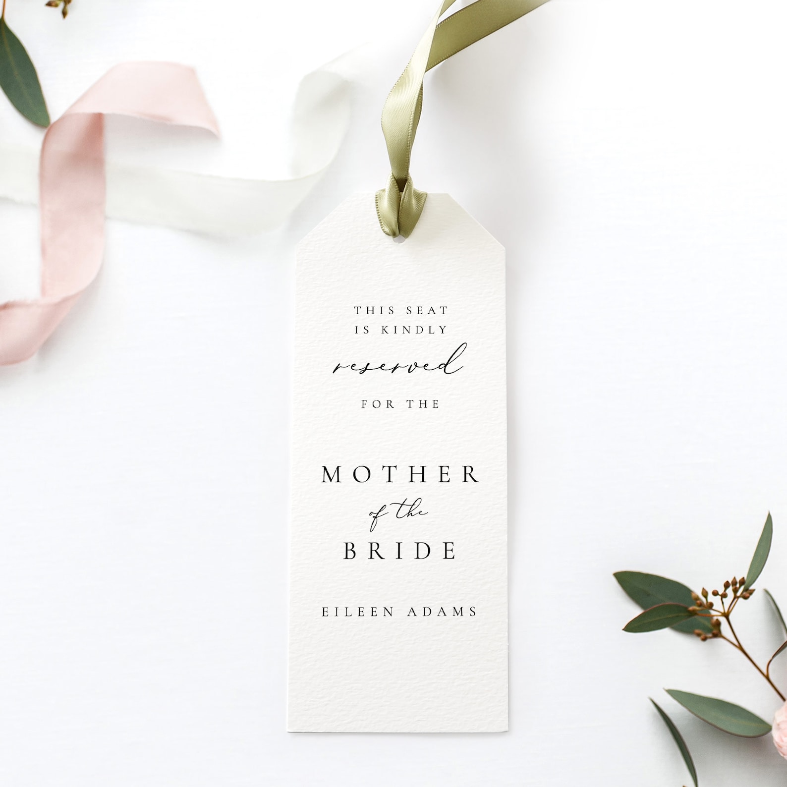 Wedding Seating Tag Reserved Seating Template Modern Simple - Etsy