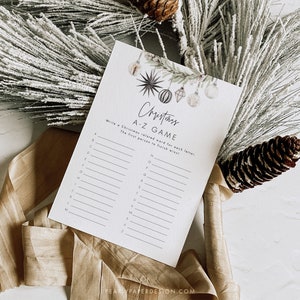 Printable Christmas Game Download, A-Z Game Template, Christmas Word ...