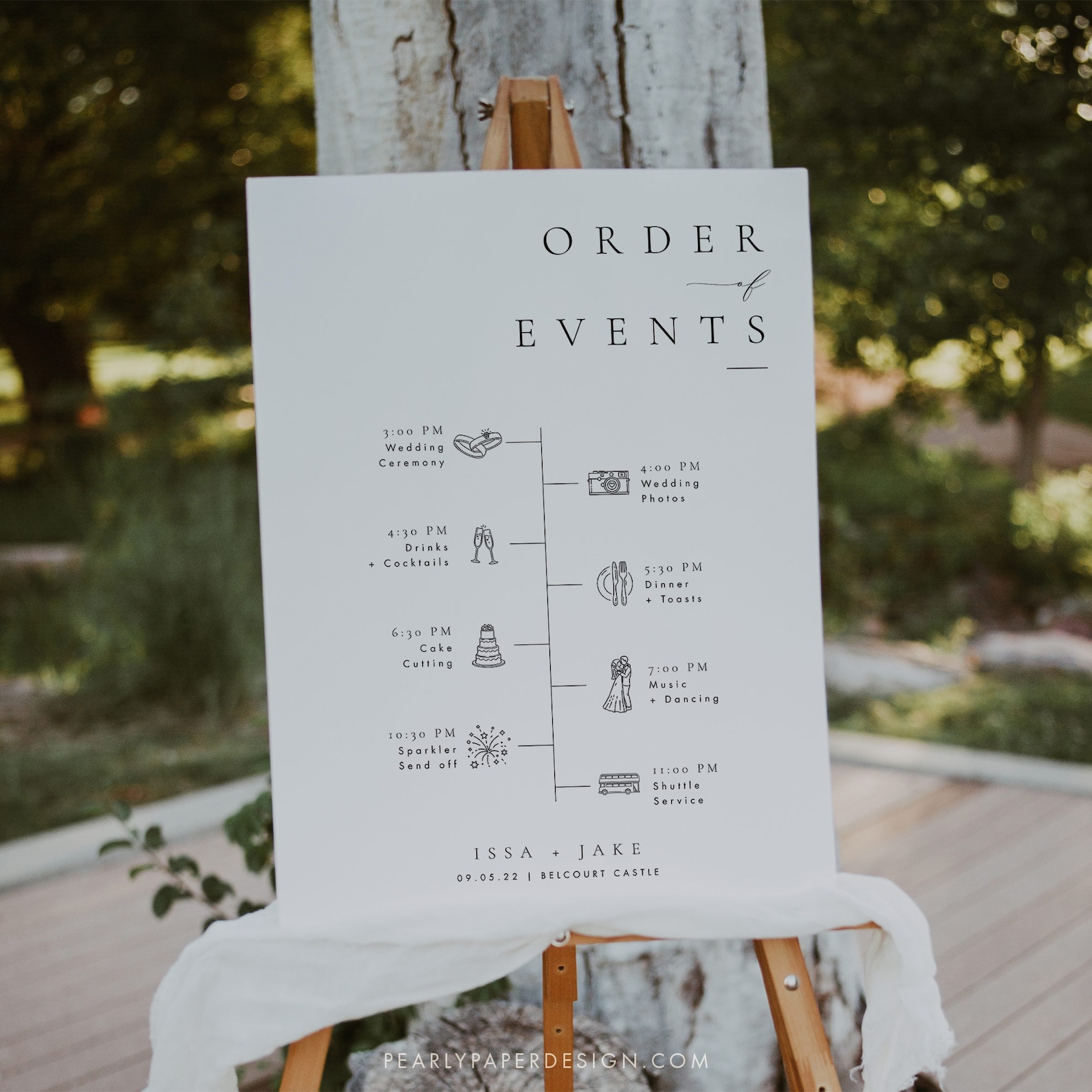 Elegant Order of Events Template Wedding Timeline Sign Modern Order of ...