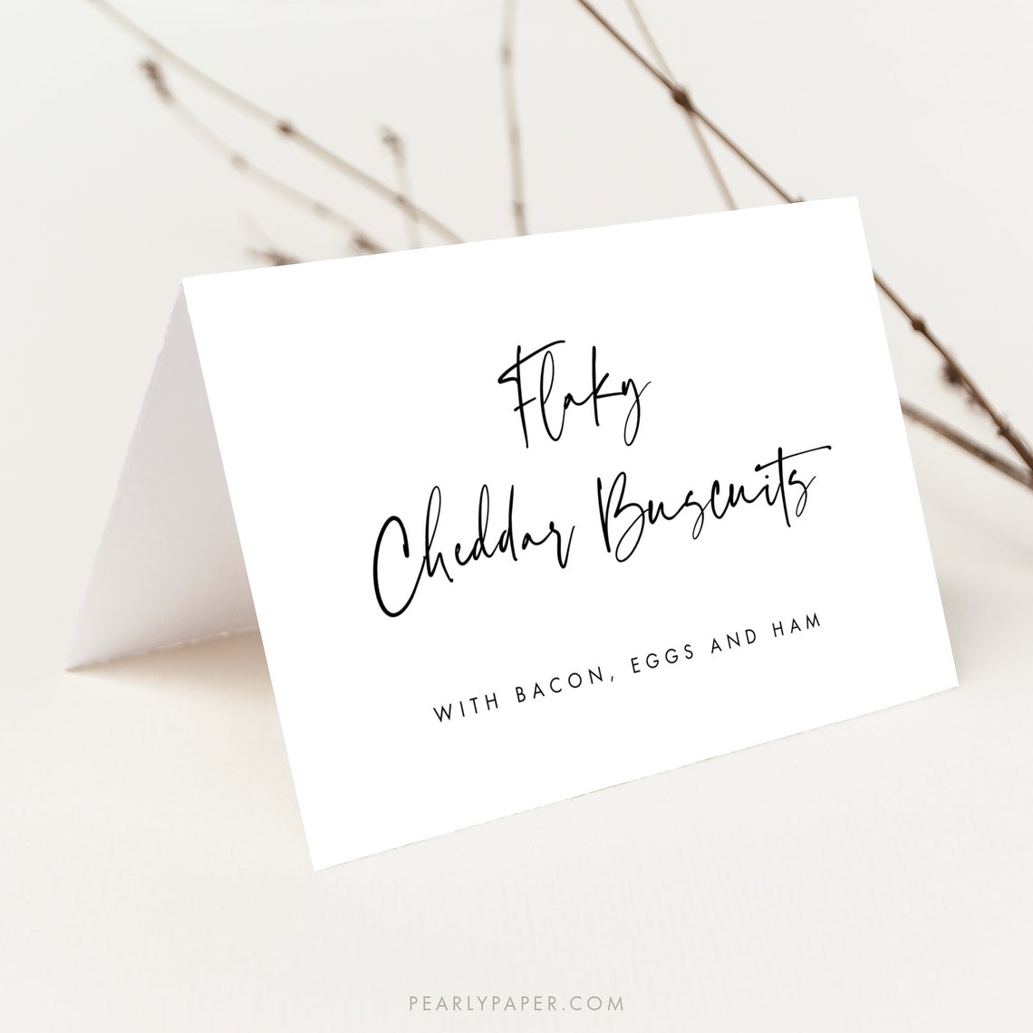 Modern Buffet Card Template Wedding Buffet Label Modern Script - Etsy