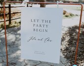 Let the Party Begin Wedding Sign Template Modern Wedding - Etsy
