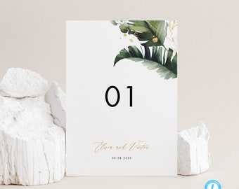 Table Numbers Wedding Tropical - Etsy
