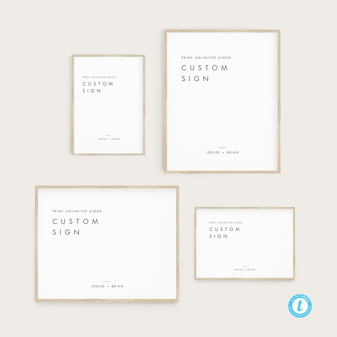 Printable Custom Sign Template Minimalist Wedding Sign Printable ...