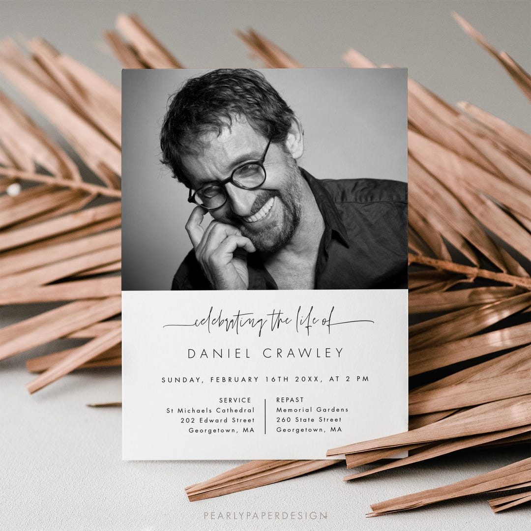 Funeral Invitation Template, Celebrating the Life of Funeral ...