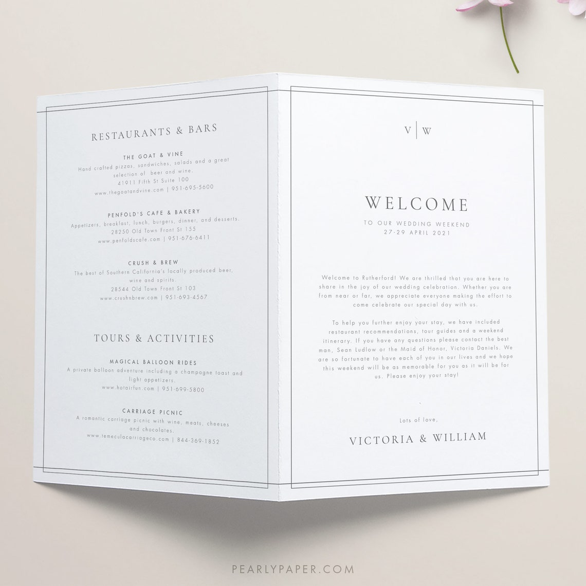 Printable Wedding Weekend Itinerary Template Weekend Timeline - Etsy