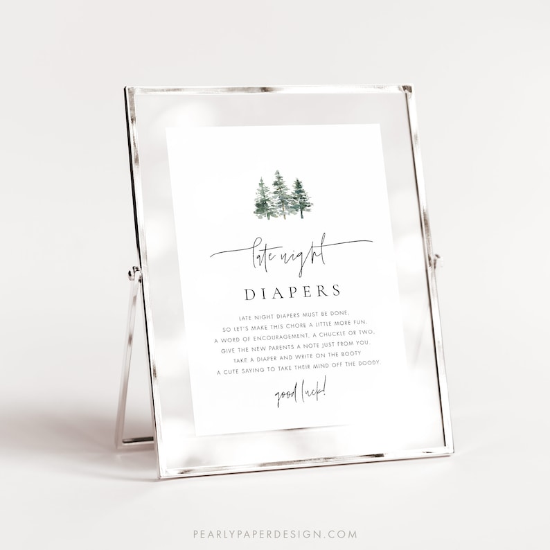 Late Night Diapers Sign Template, Printable Late Night Diaper Sign ...