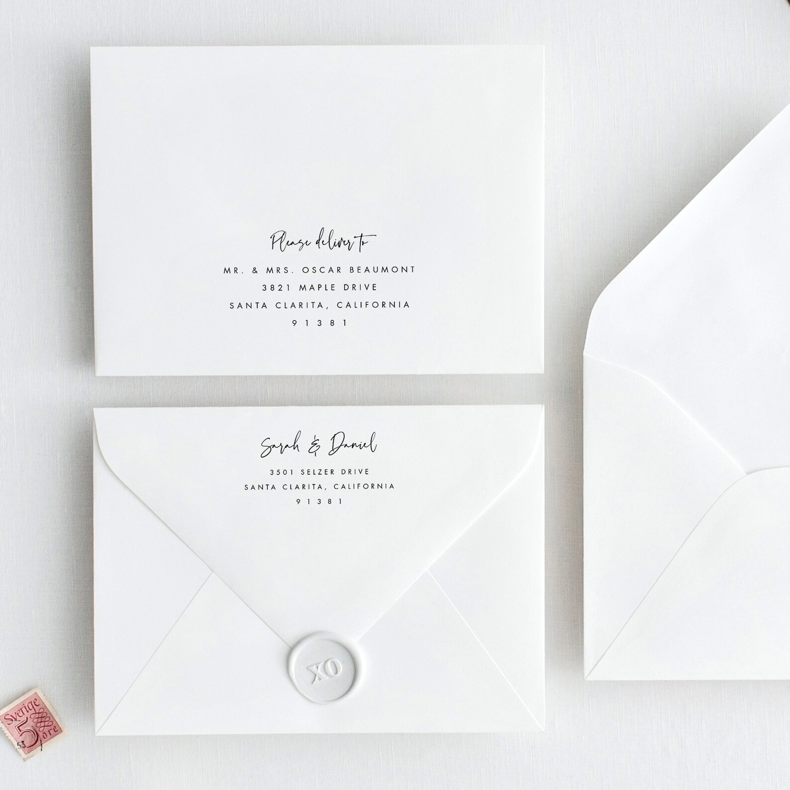 Modern Script Envelope Template Printable Wedding Envelope Templett ...