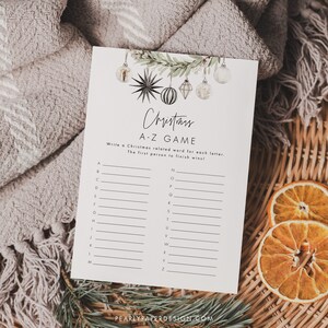 Printable Christmas Game Download, A-Z Game Template, Christmas Word ...