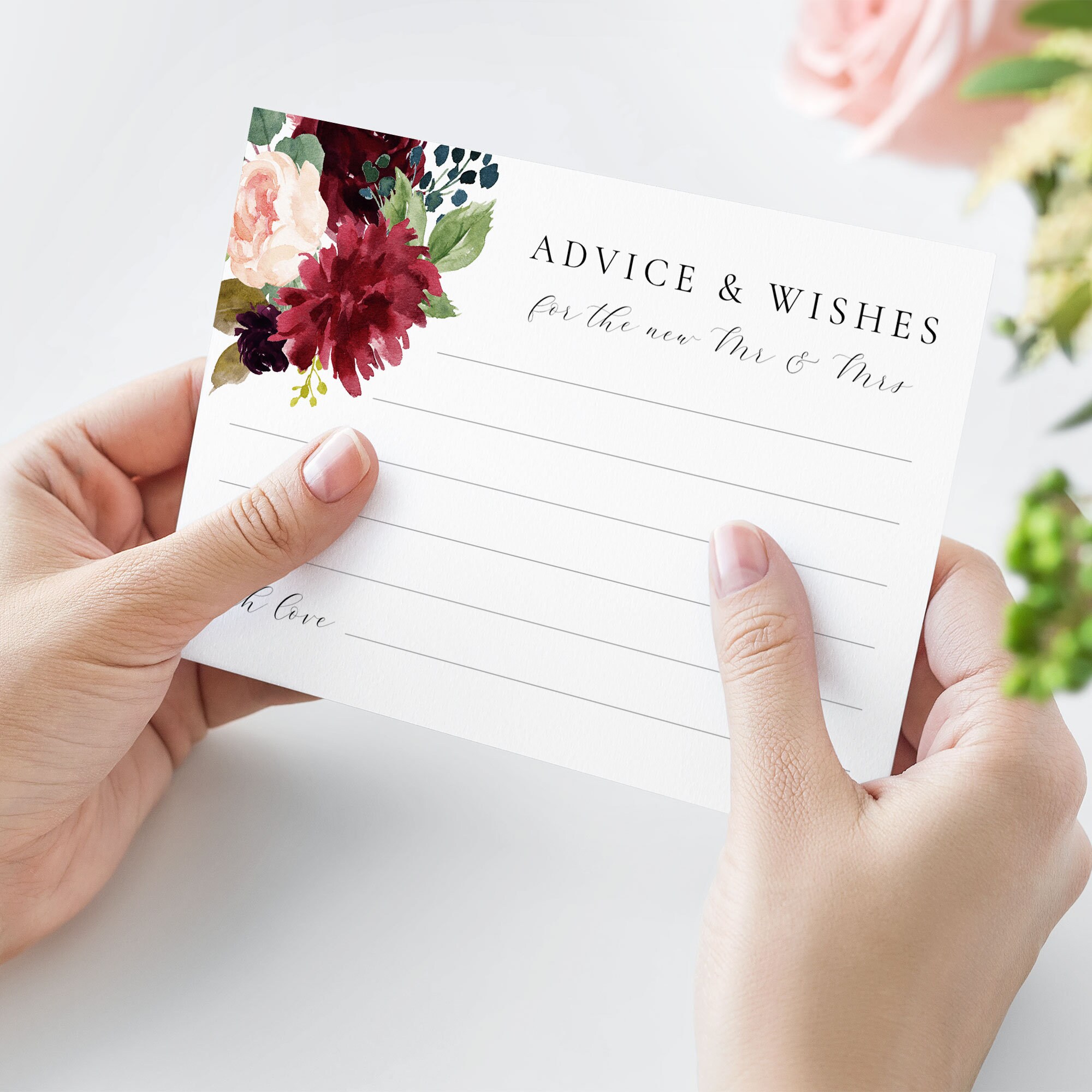 Advice and Well Wishes Template Wedding Advice Card Well - Etsy