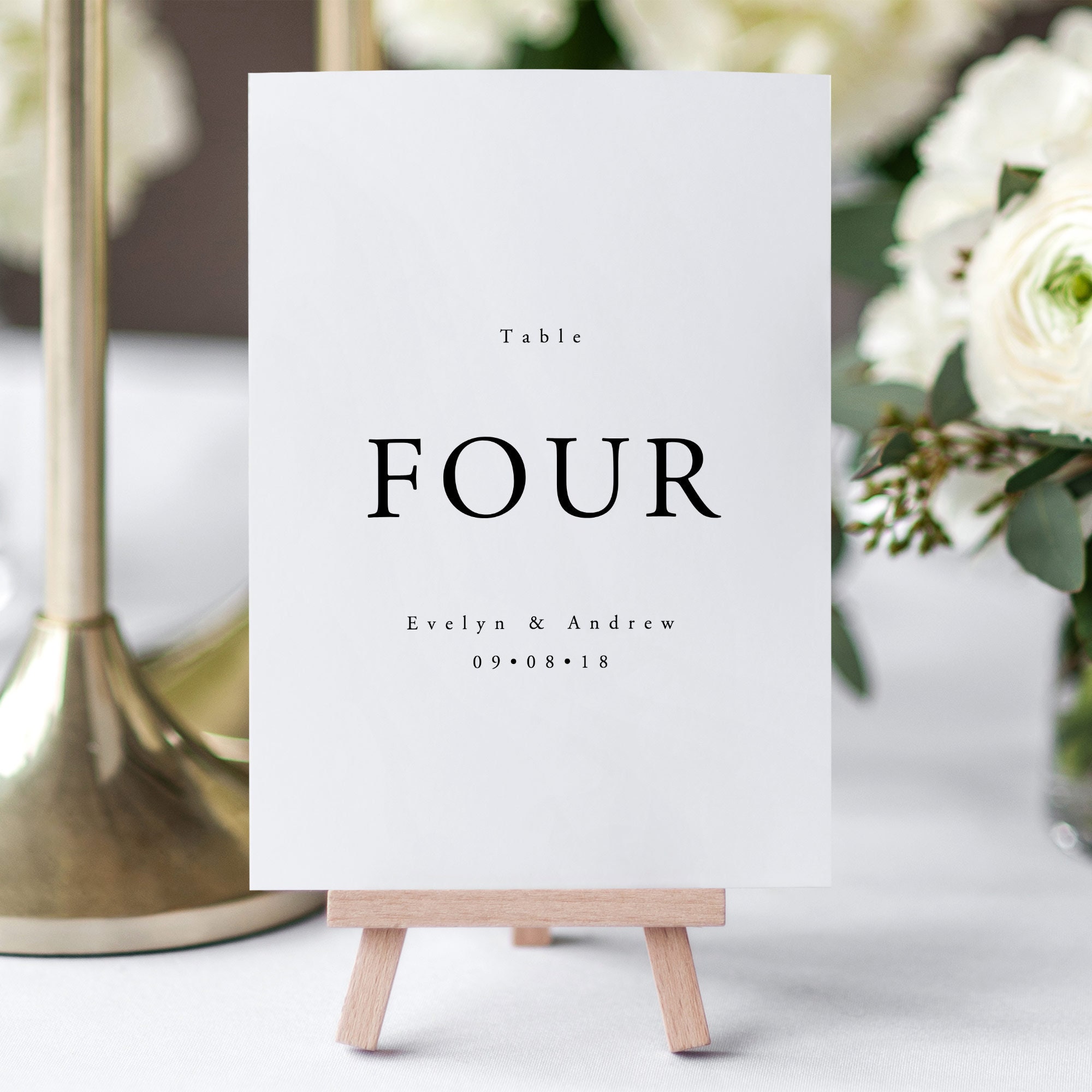 Simple Table Numbers Template Printable Wedding Table Numbers | Etsy