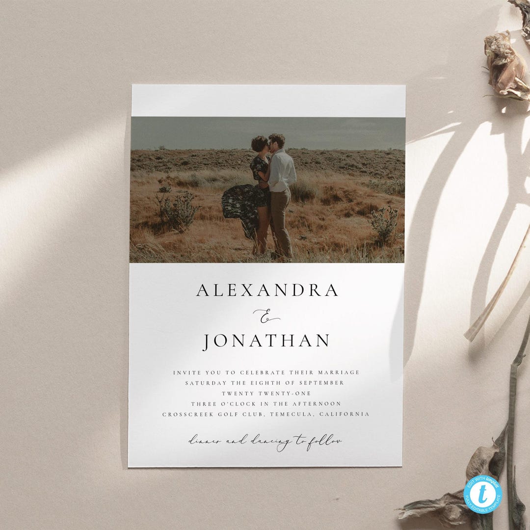 Modèle de faire-part de mariage photo simple à télécharger Faire-part ...