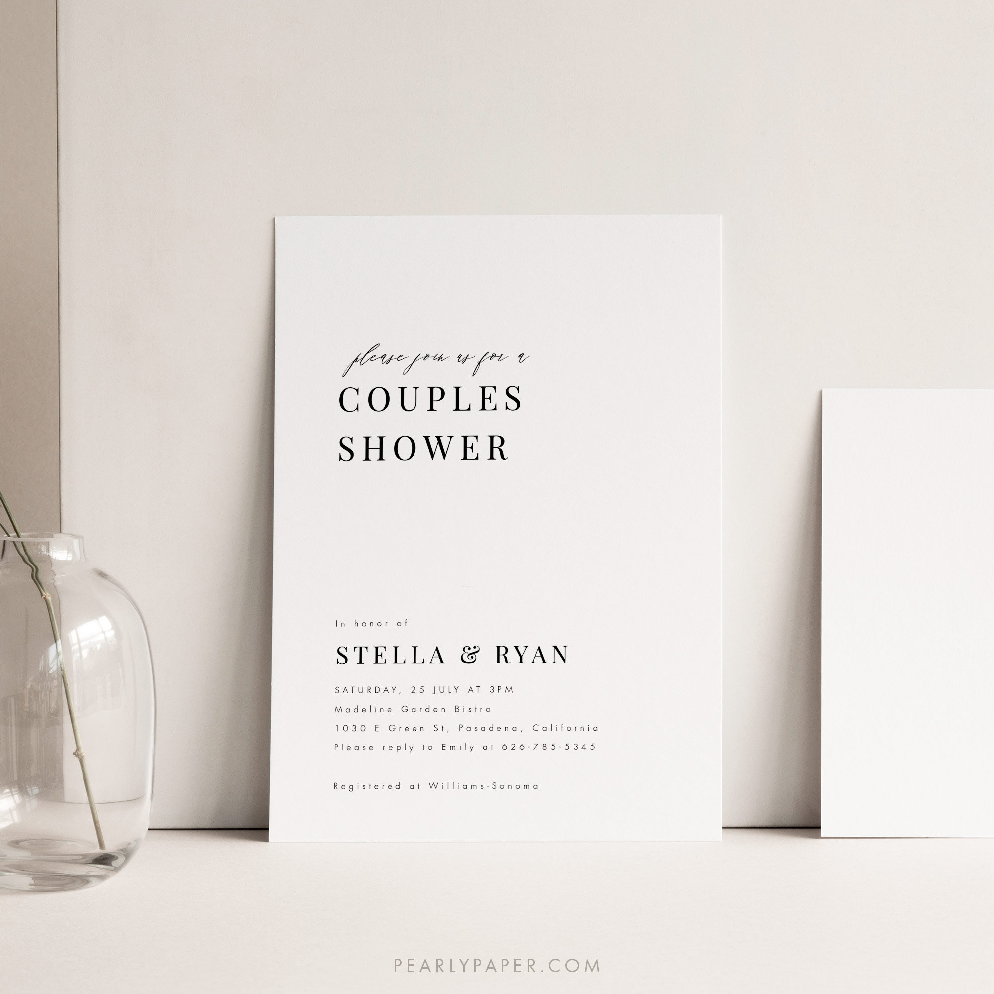 Couples Shower Invitation Template Modern Couples Shower - Etsy