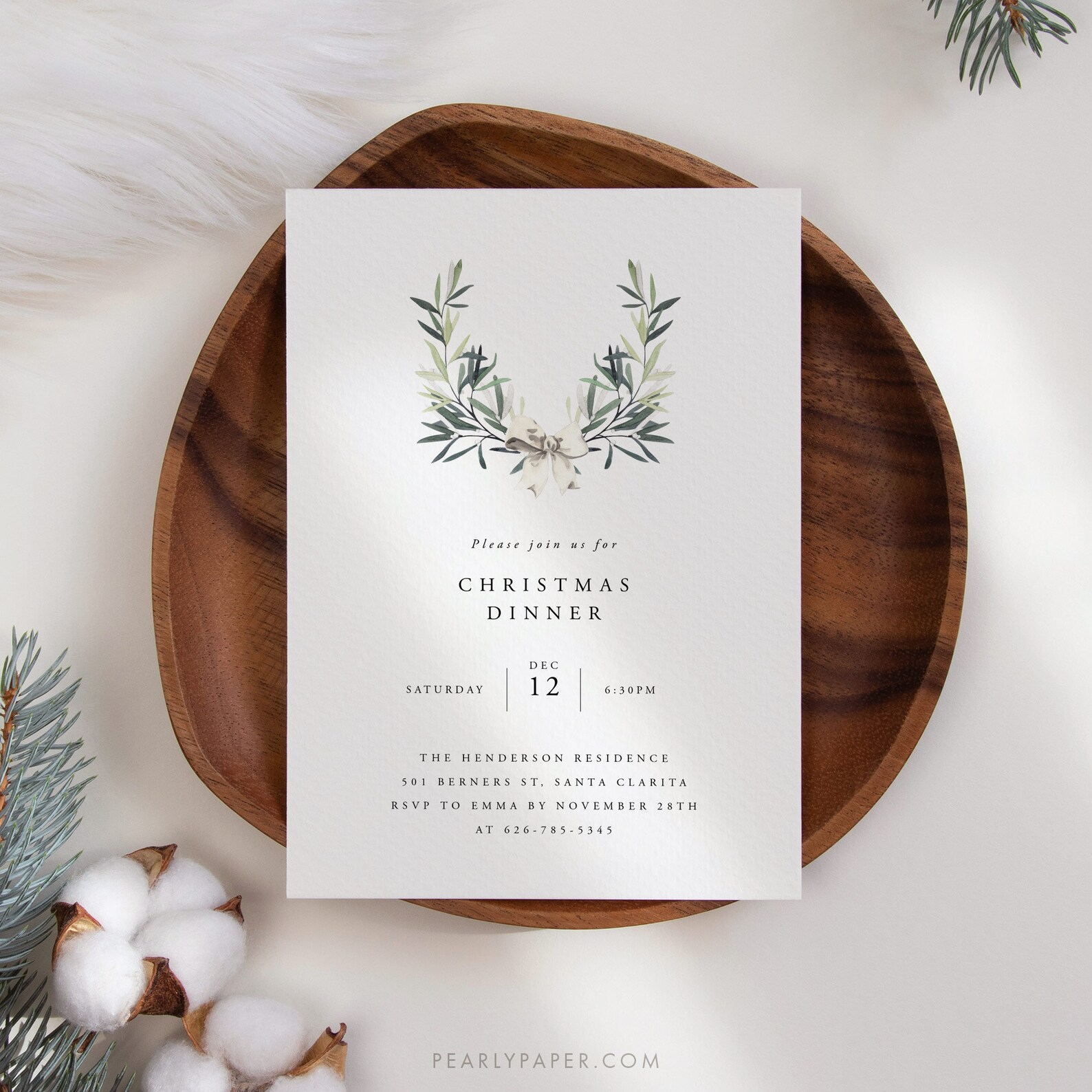 Printable Christmas Dinner Invitation Template Christmas Party - Etsy