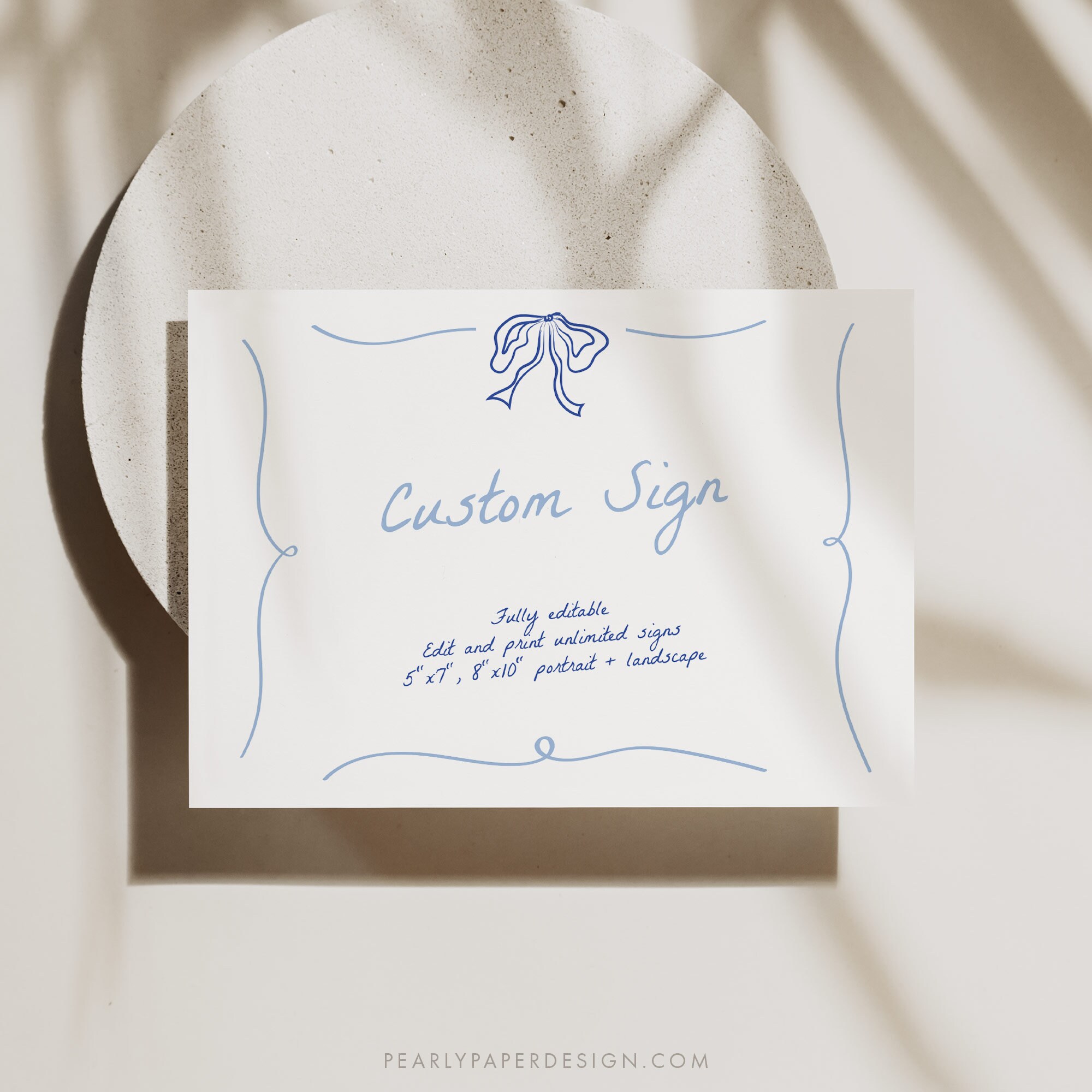 Editable Custom Sign Template, Whimsical Sign Printable, Printable ...