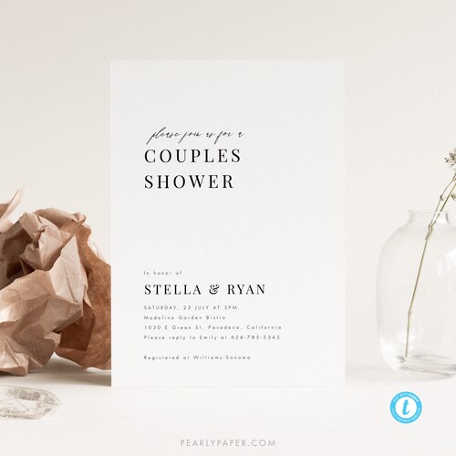 Digital Couples Shower Text Invitation Template Modern & - Etsy