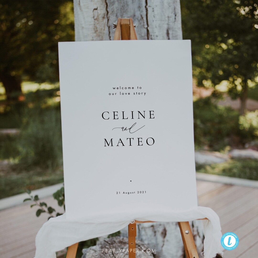 Simple Wedding Signs Wedding Welcome Sign Template Download Modern ...