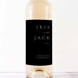 Printable Wine Bottle Label Template Black and White Minimalist Wine ...