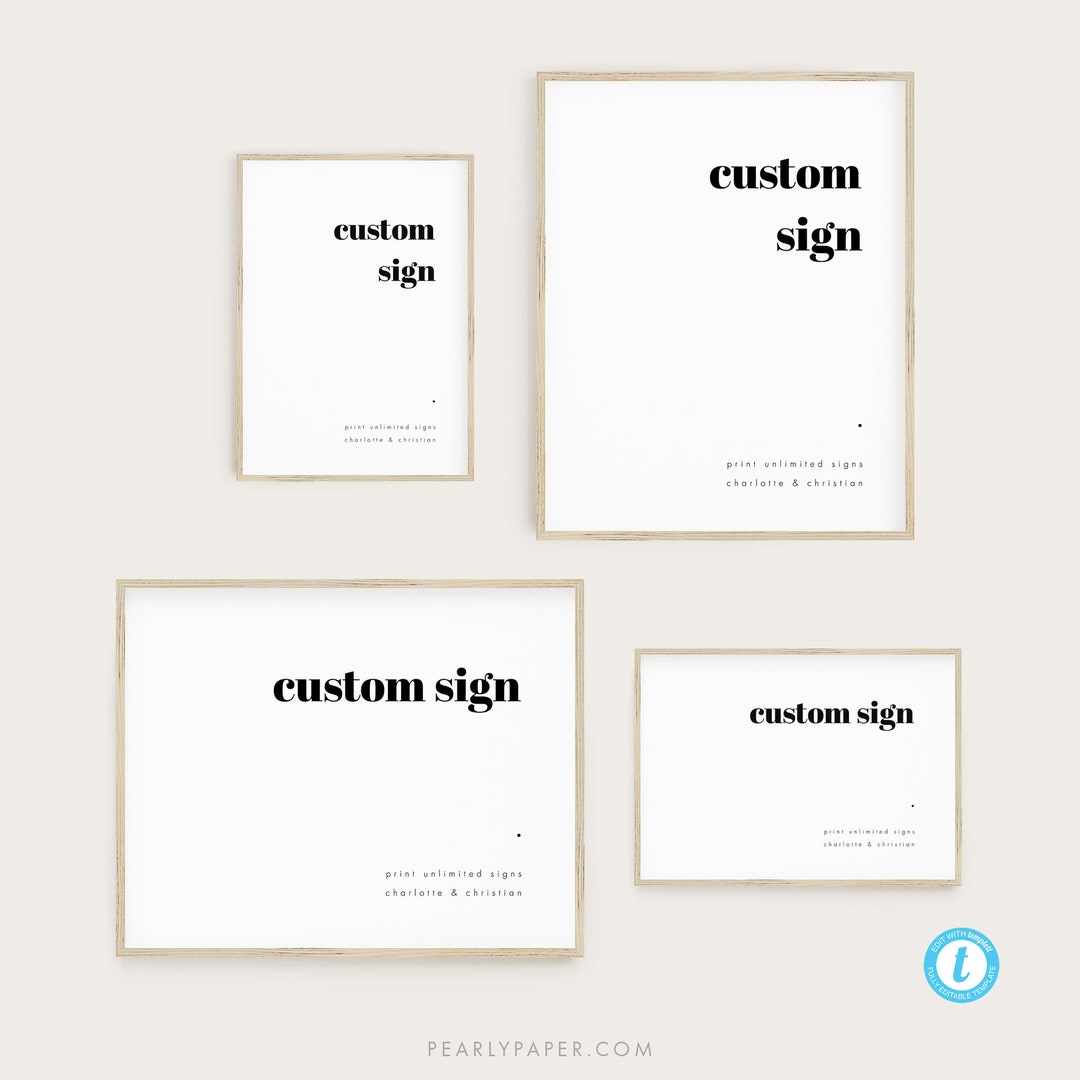 Printable Custom Sign Template Minimalist Wedding Sign Printable ...