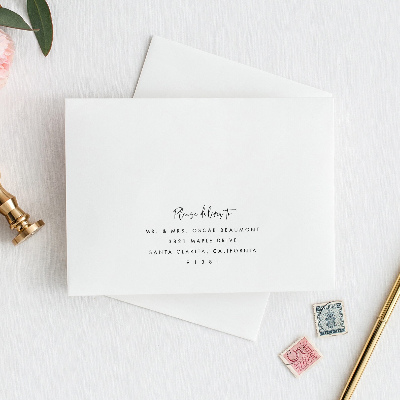 Modern Script Envelope Template Printable Wedding Envelope - Etsy