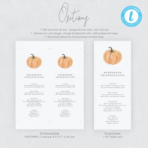 Friendsgiving Menu Template Download Rustic Holiday Menu Simple Menu ...
