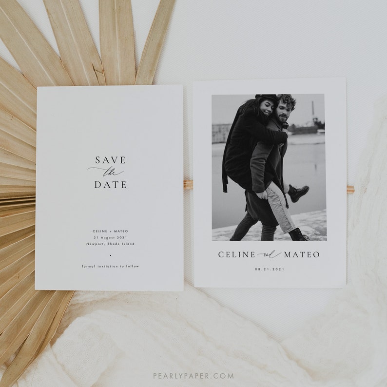 Save The Date Template Download Custom Modern Simple Elegant Etsy