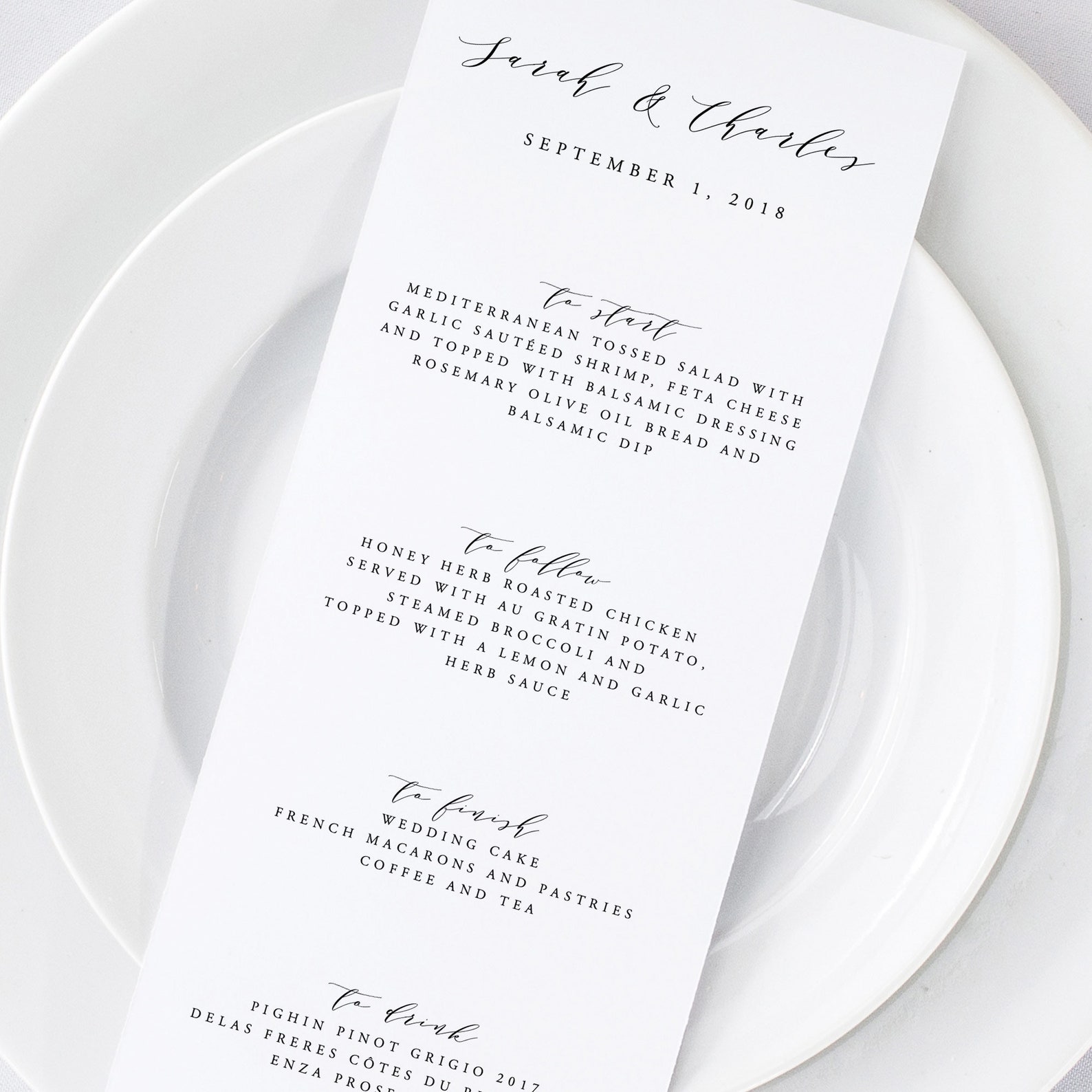 Editable Wedding Menu Template Simple Wedding Menu Elegant - Etsy