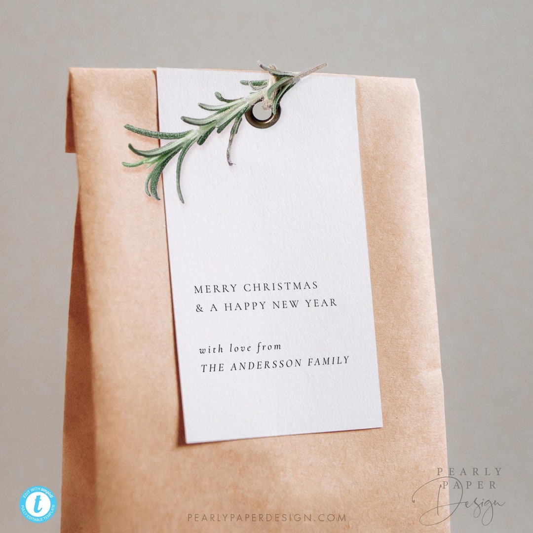 Minimalist Holidays Gift Tag Download, Christmas Gift Tags Template ...