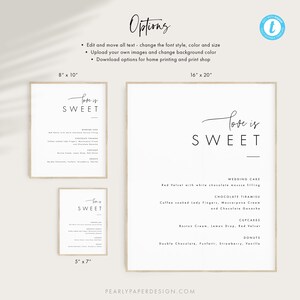 Dessert Table Sign Template Download, Elegant Wedding Sweets Sign ...